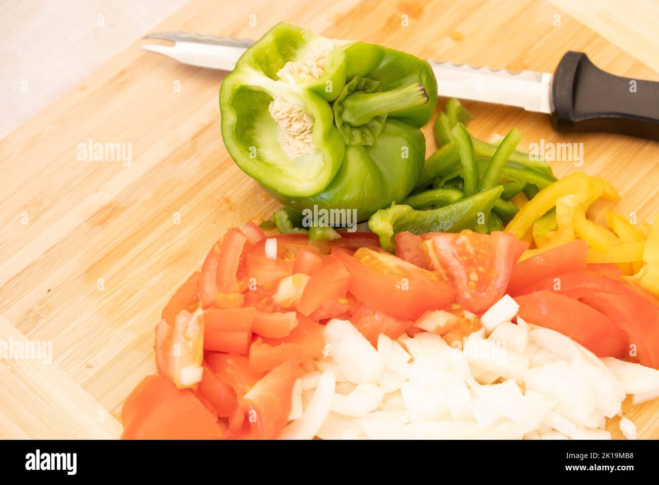 Making food preparations in the household kitchen and shooting at the ...