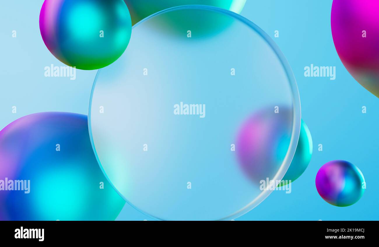 Abstract blank frosted glass background. Glass morphism effect. 3D ...
