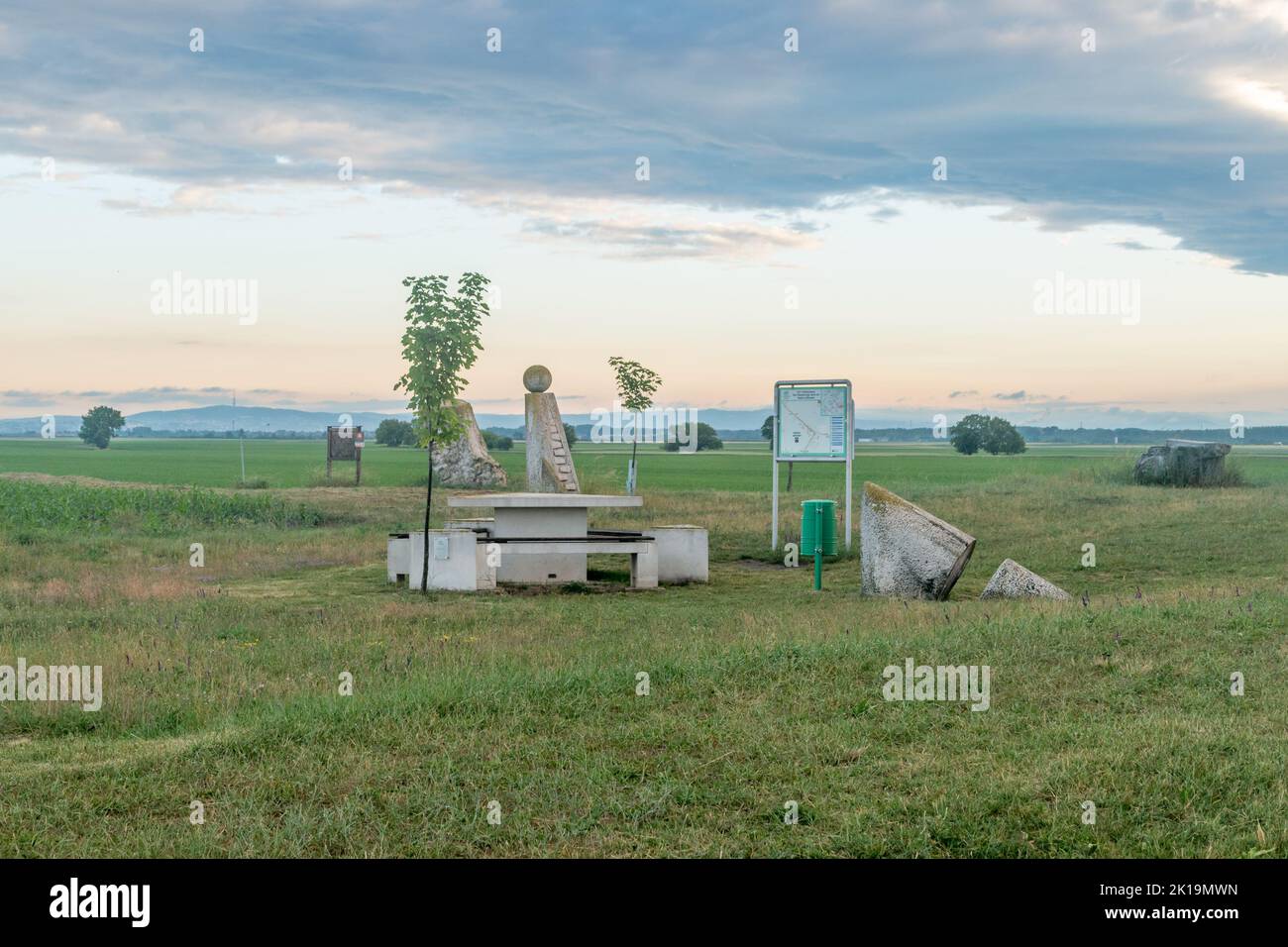 Rest area on the border of three countries in Europe's Schengen Area ...
