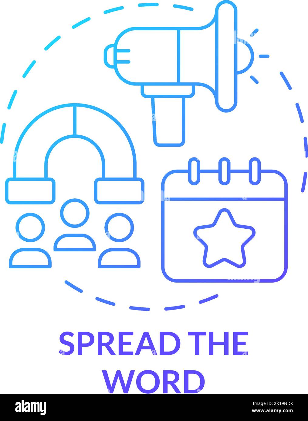 Spread word blue gradient concept icon Stock Vector Image & Art - Alamy