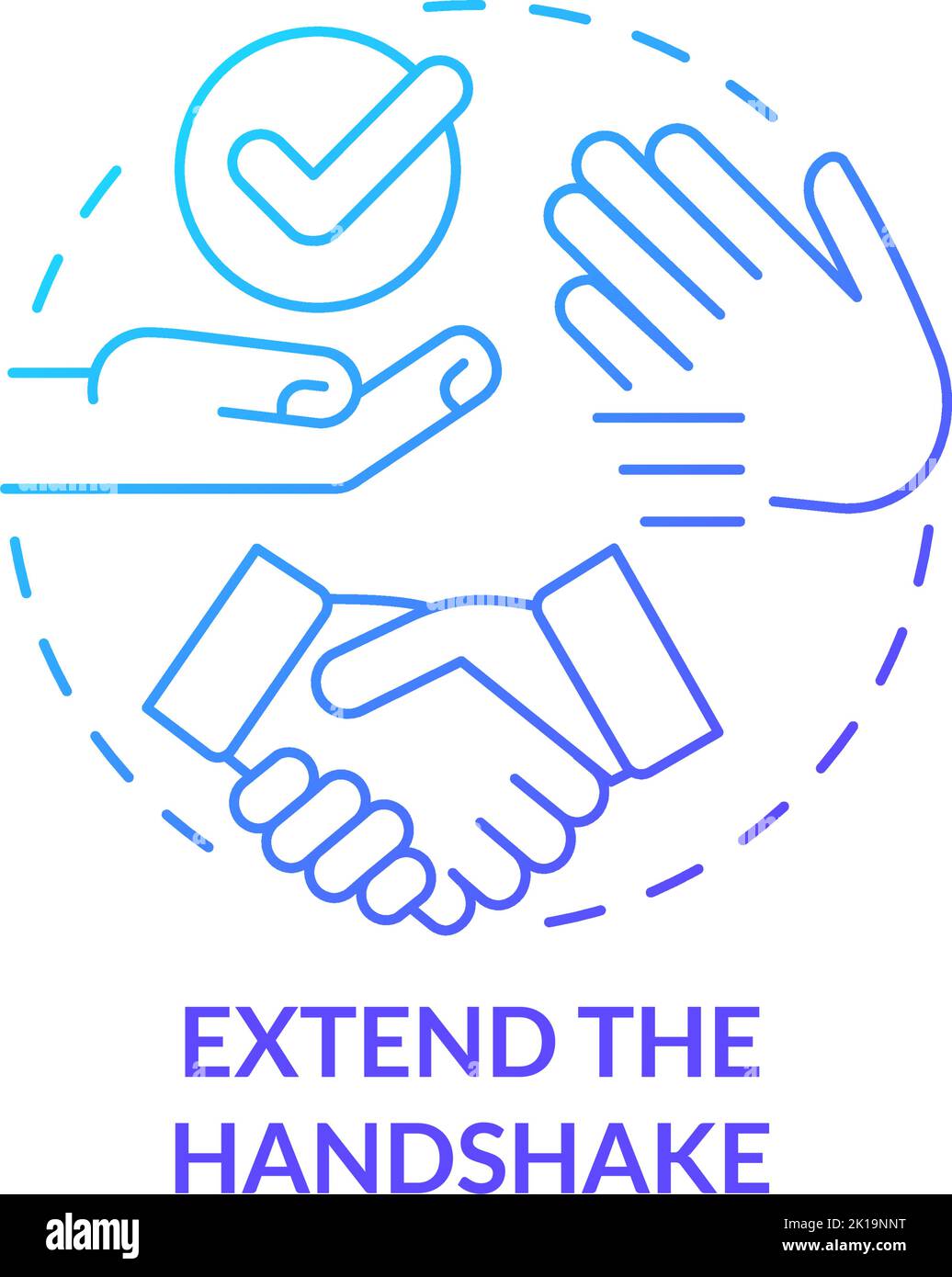 Extend handshake blue gradient concept icon Stock Vector Image & Art ...