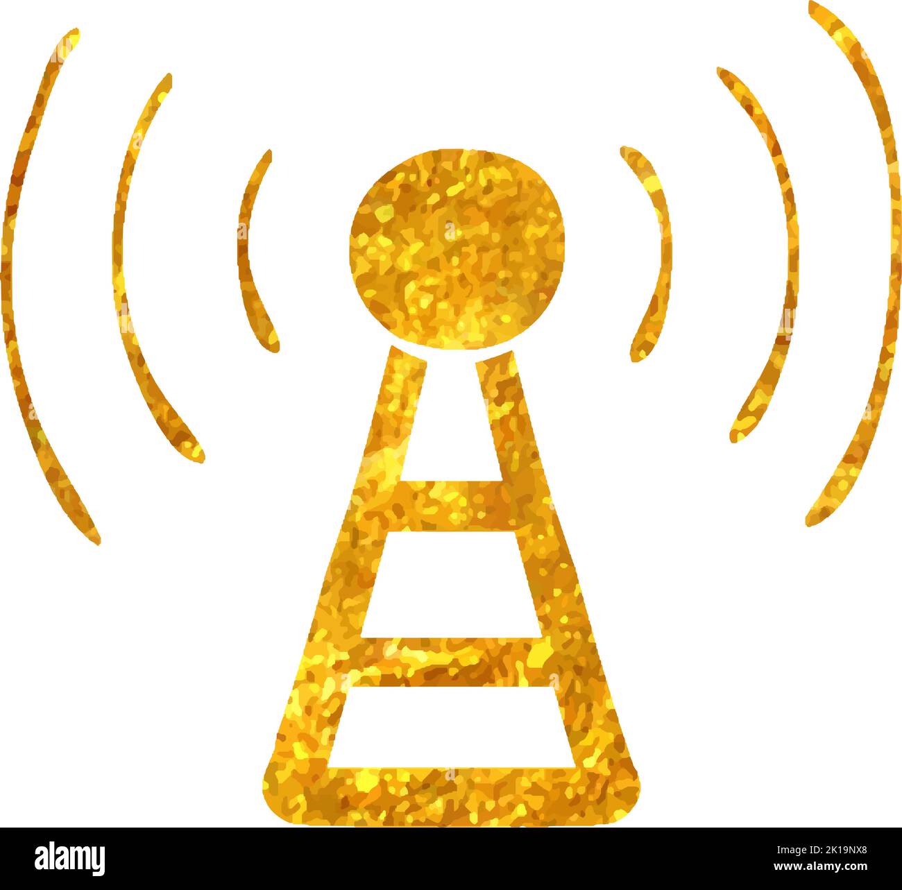 Hand drawn Podcast icon in gold foil texture vector illustration Stock ...