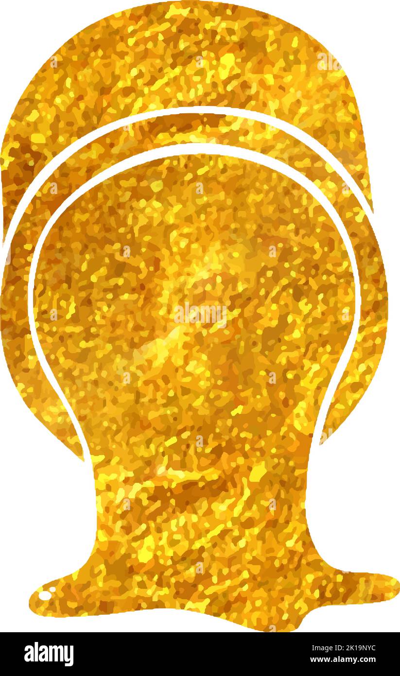 Hand drawn Painting can icon in gold foil texture vector illustration ...