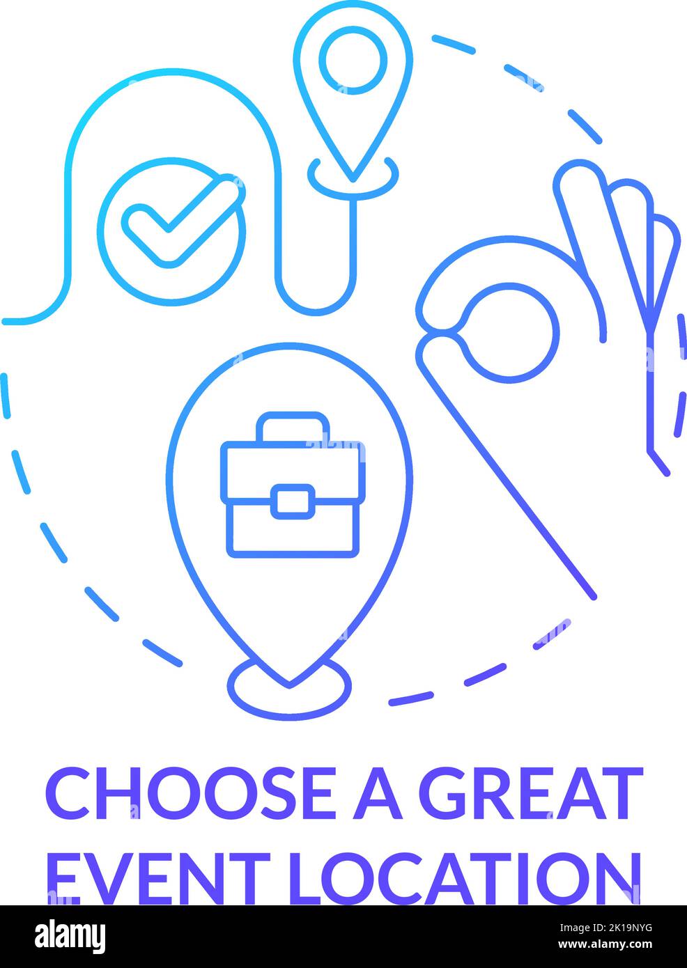 Choose great event location blue gradient concept icon Stock Vector ...