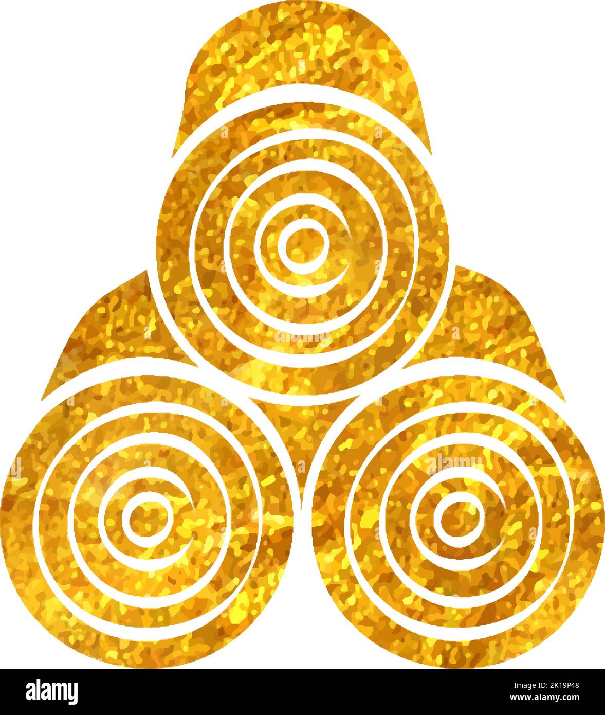 Hand drawn Printing paper roll icon in gold foil texture vector ...