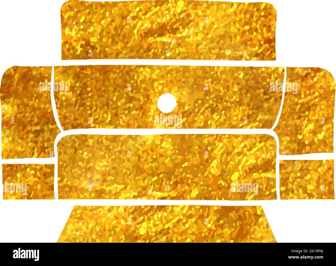 Hand drawn Printer icon in gold foil texture vector illustration Stock ...