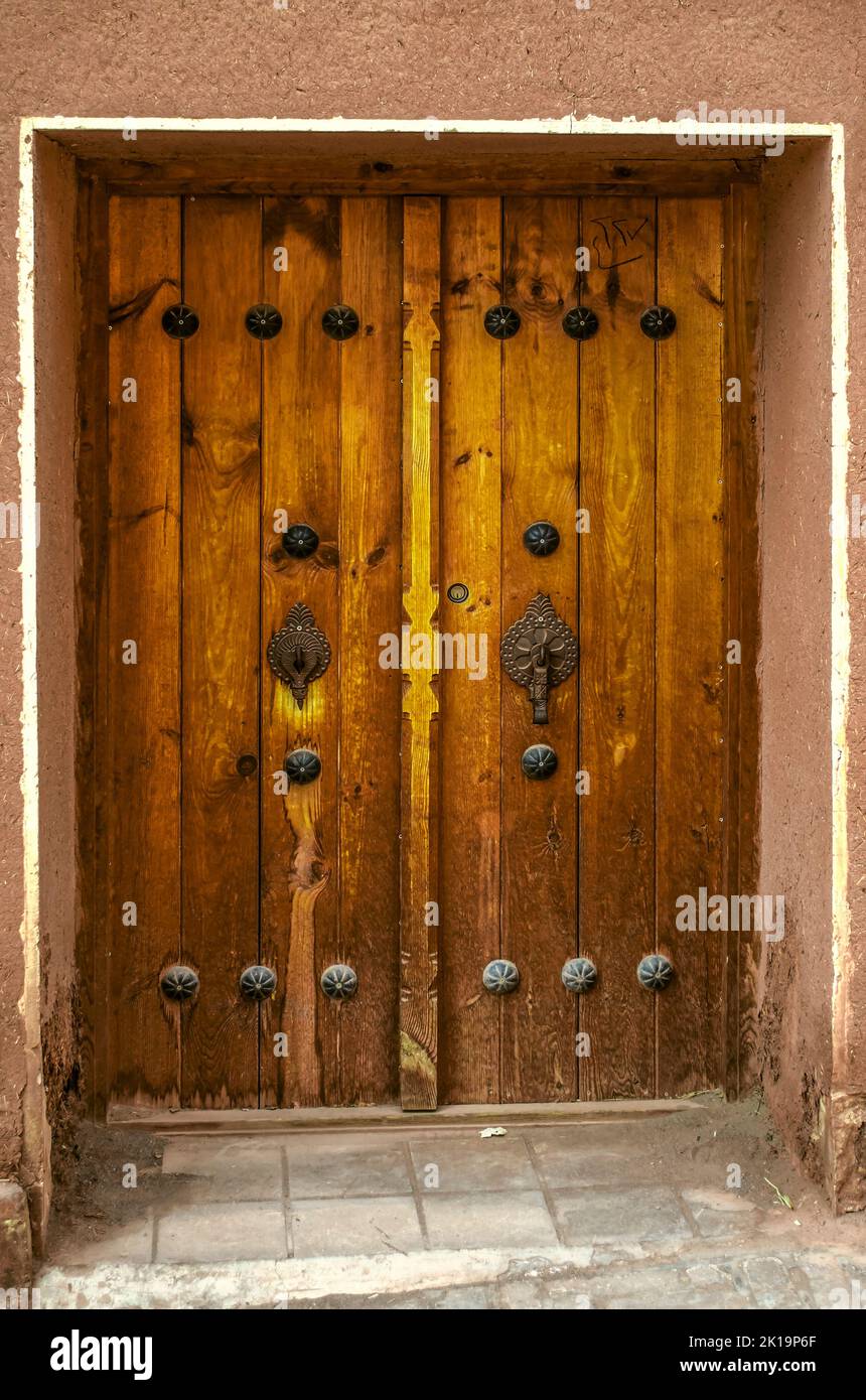 Abyaneh, Iran, February 17, 2022: A deep niche with an entrance to a ...
