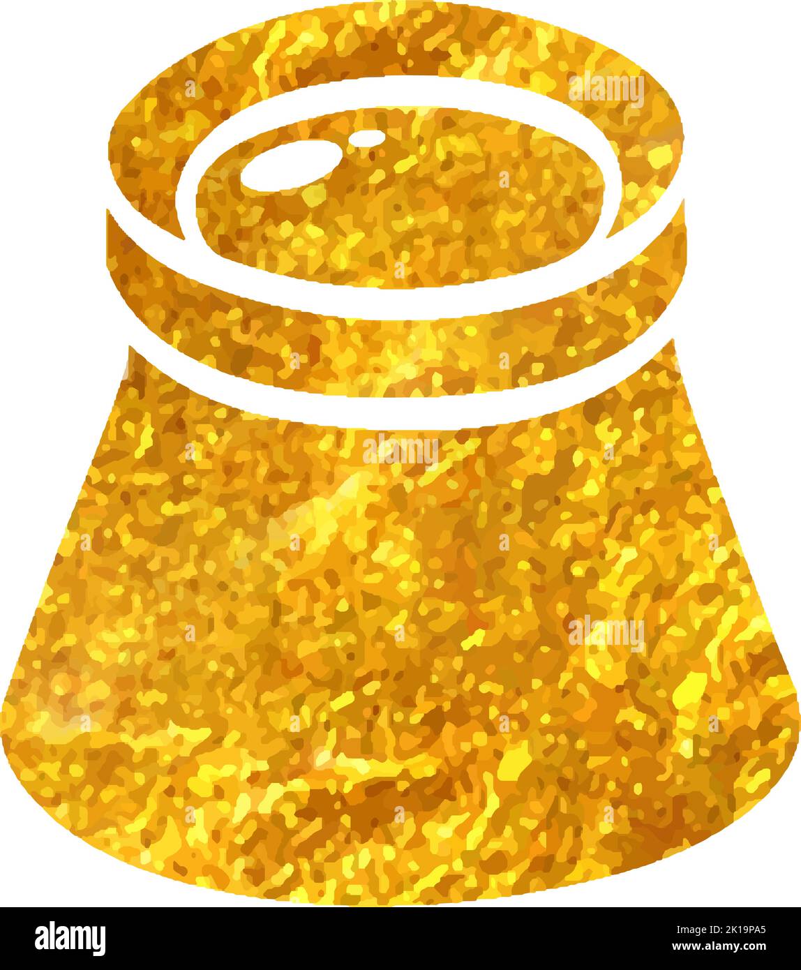 Hand drawn Printing magnifier icon in gold foil texture vector ...