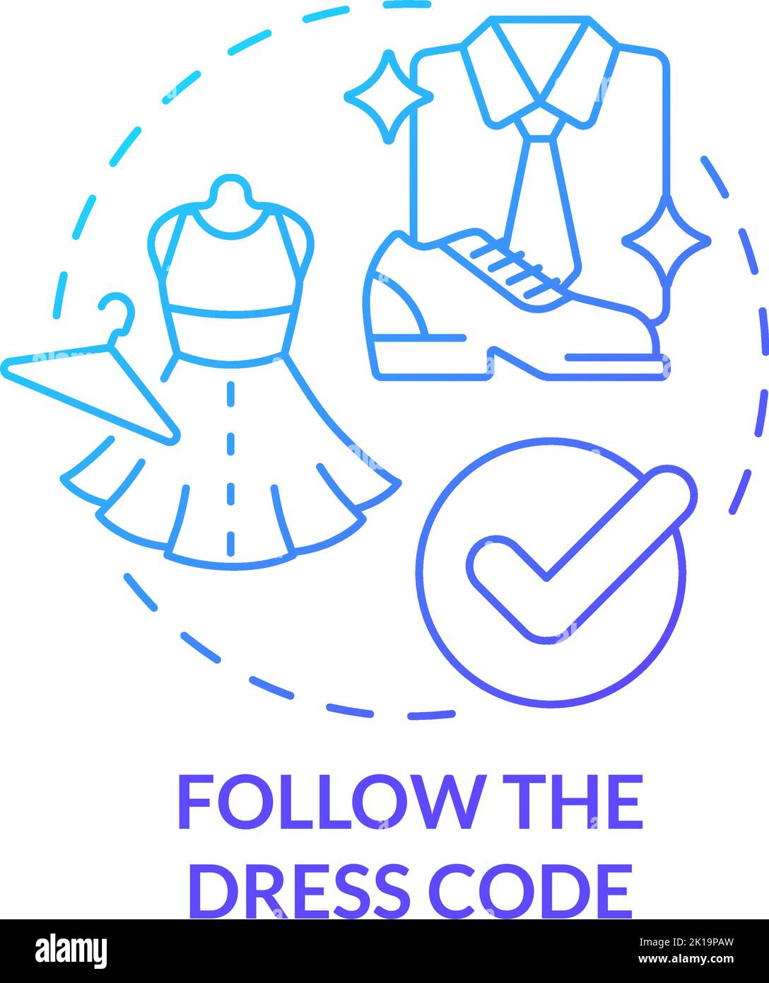 Follow dress code blue gradient concept icon Stock Vector Image & Art ...