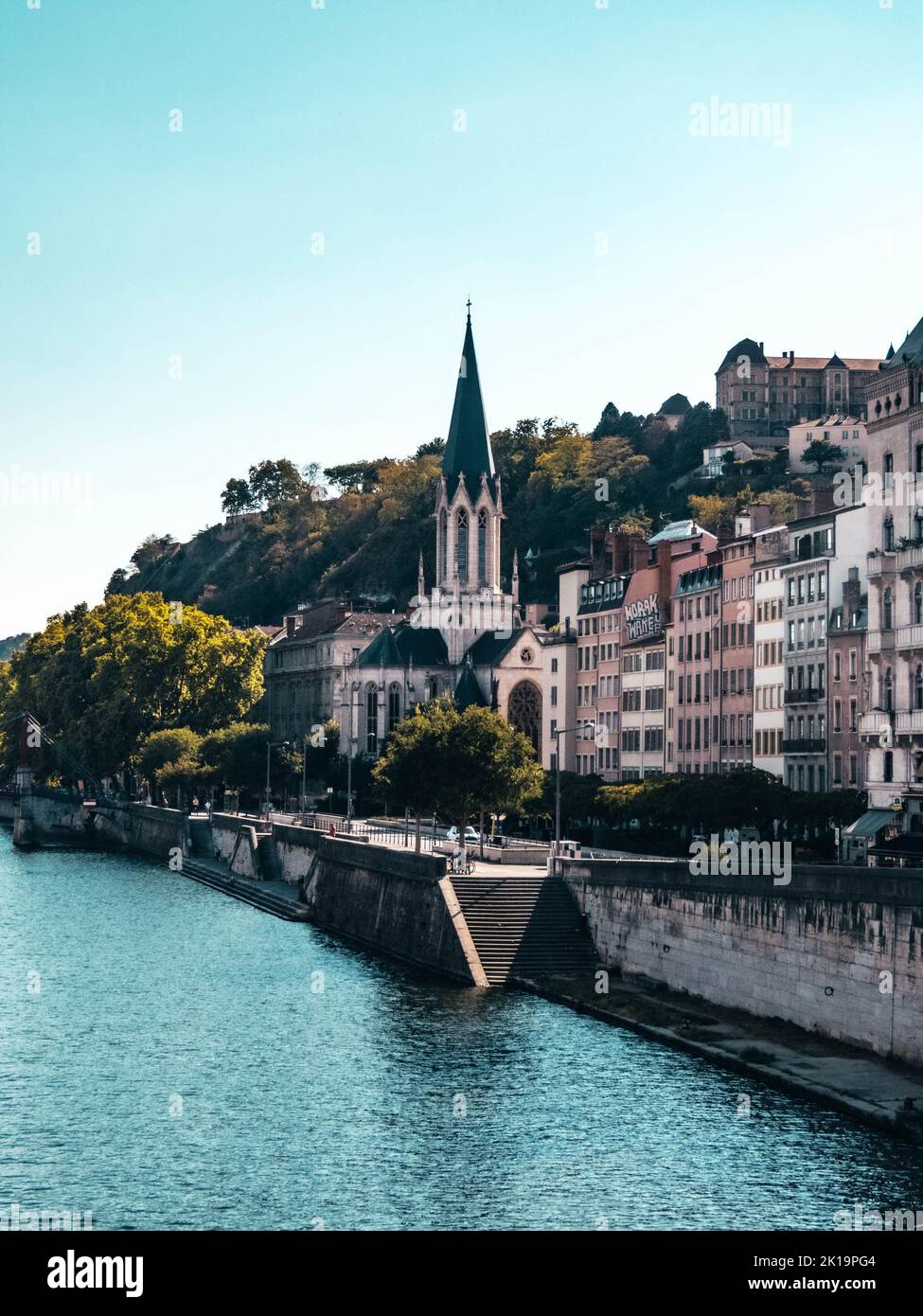 The Church of St. George, a Roman Catholic church in the Vieux Lyon ...