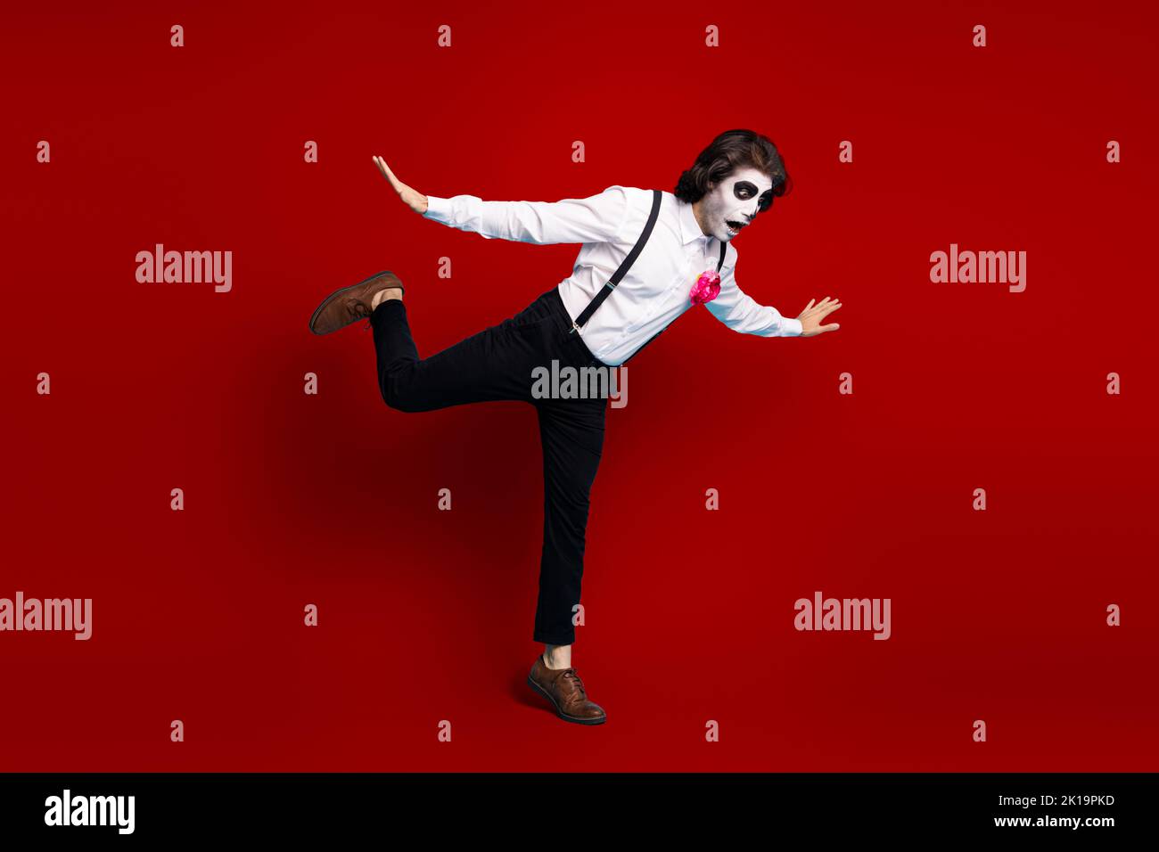 Full length body size view of his he handsome funky comic creepy ...