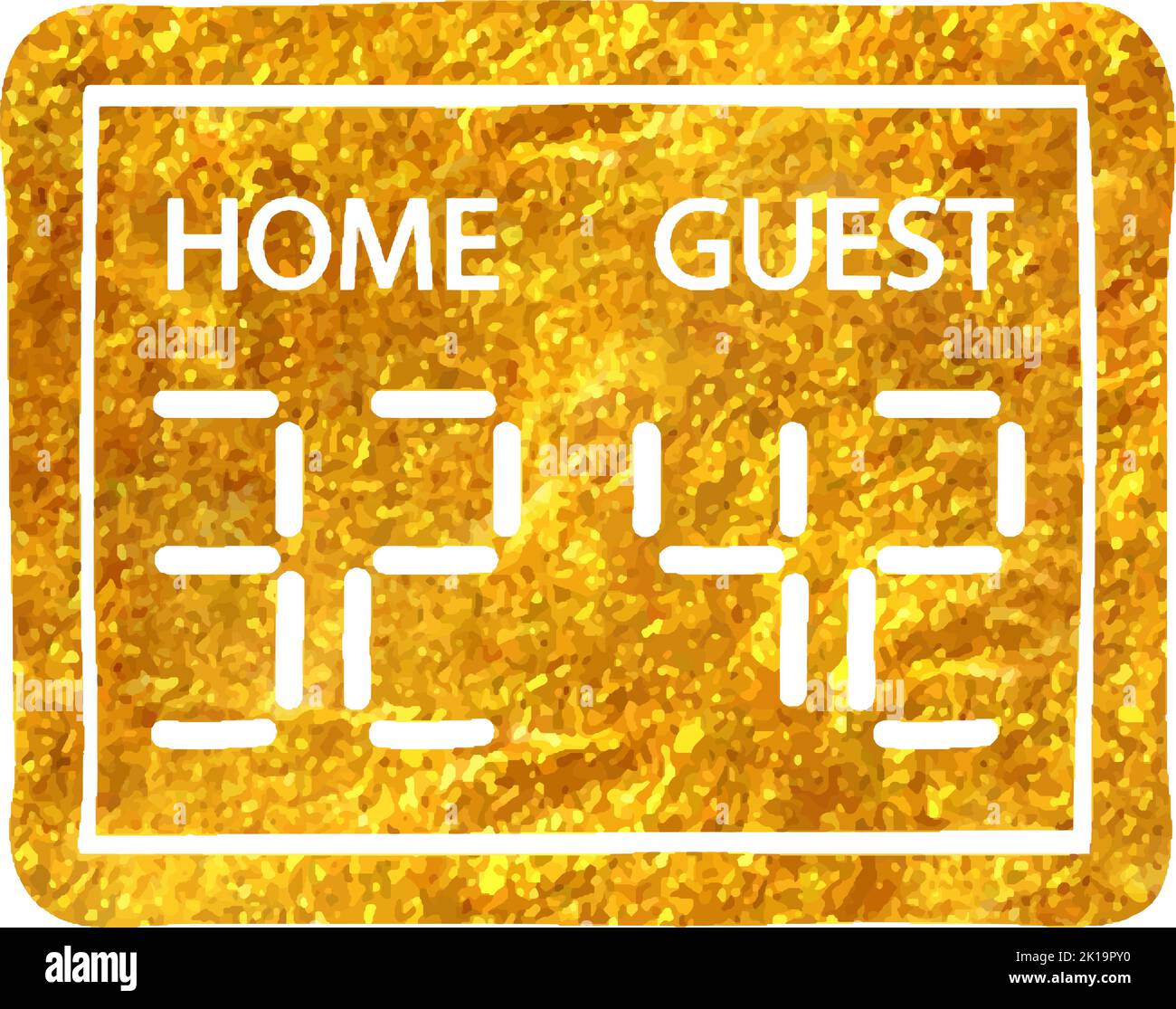 Hand drawn Score board icon in gold foil texture vector illustration ...