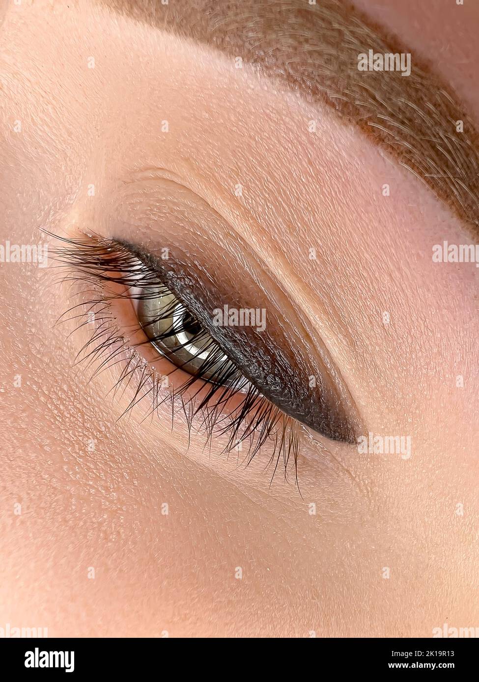 permanent makeup eyelids close-up Stock Photo - Alamy