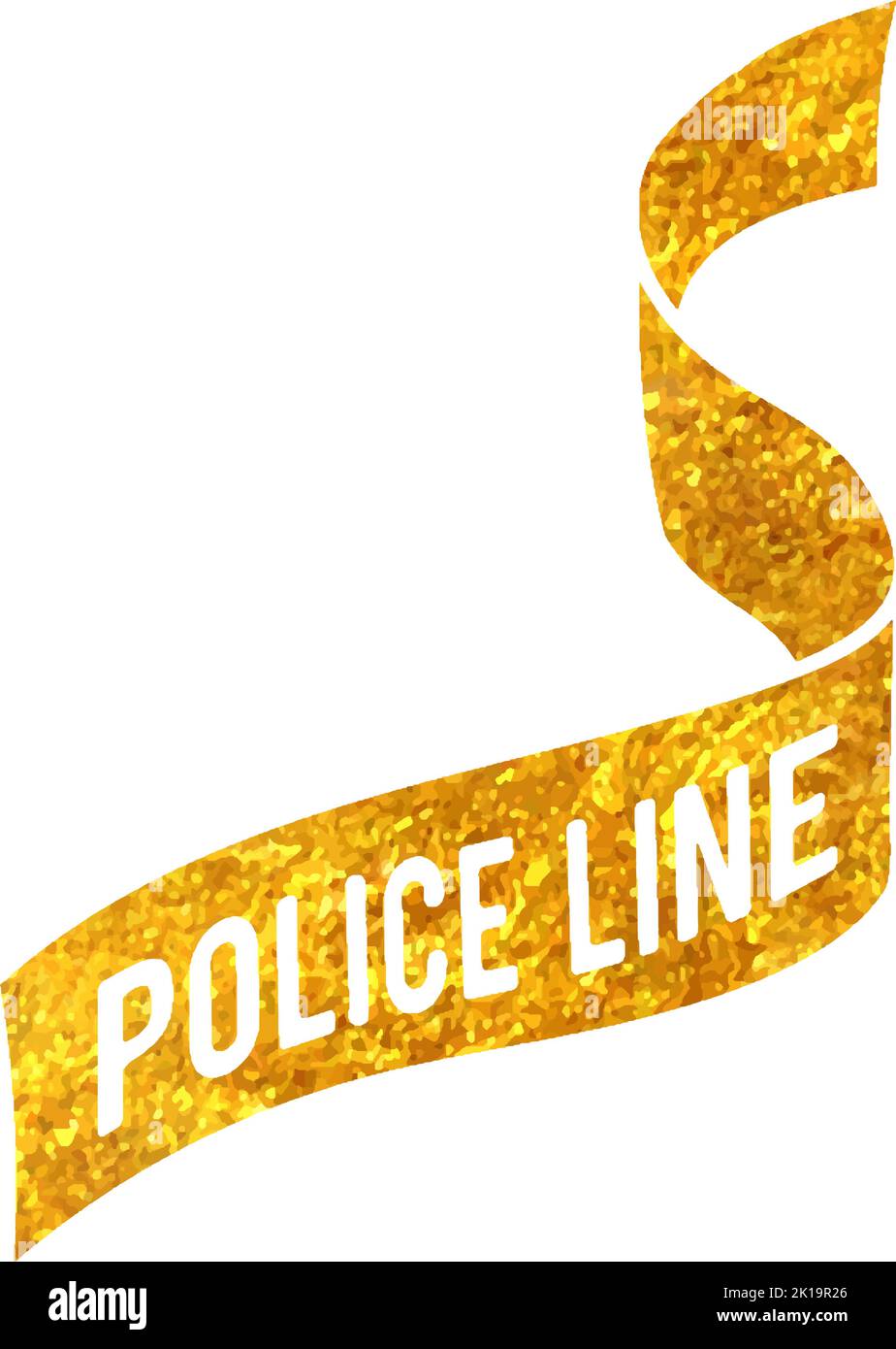 Hand drawn Police line icon in gold foil texture vector illustration ...