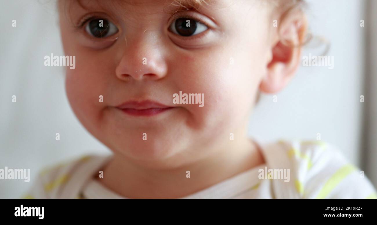 Baby portrait, adorable cute one year old infant toddler boy face Stock ...