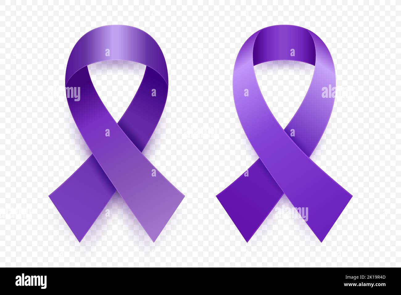 Vector 3d Realistic Purple Ribbon Set. Pancreatic Cancer Awareness ...