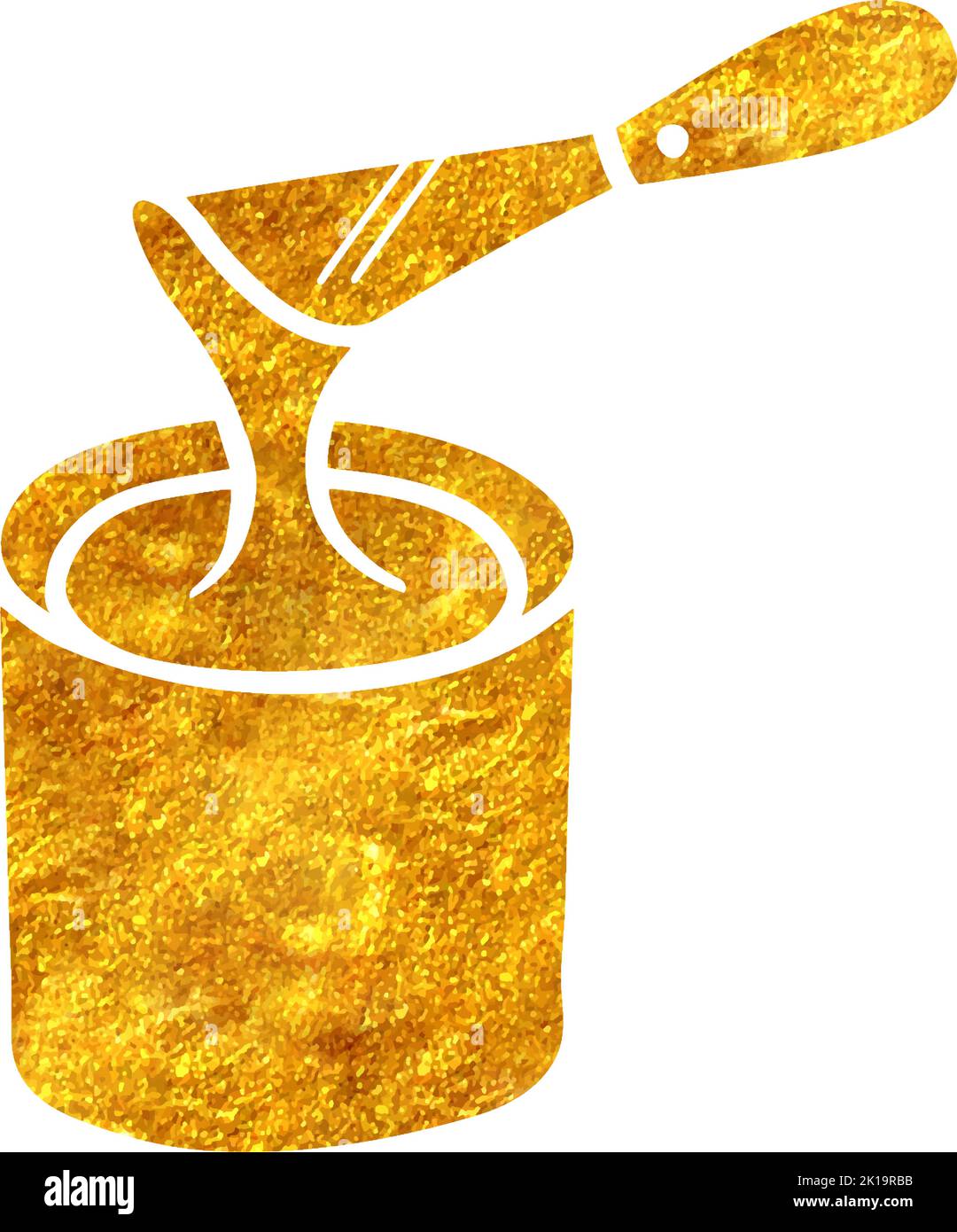 Hand drawn paint bucket icon in gold foil texture vector illustration Stock Vector Image & Art ...