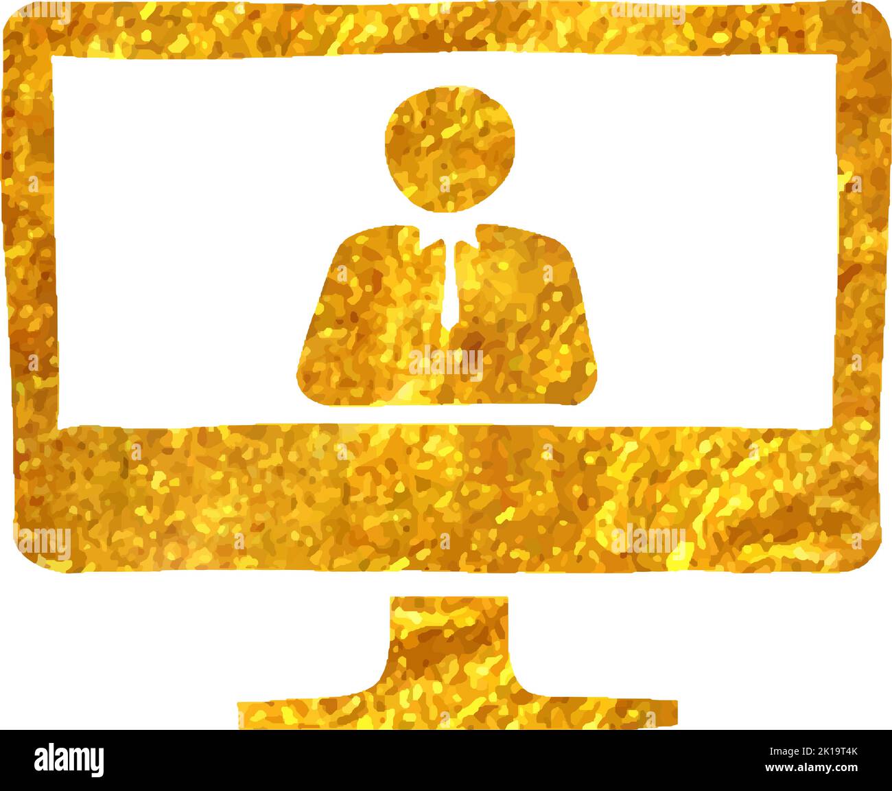 Hand drawn Webinar icon in gold foil texture vector illustration Stock ...
