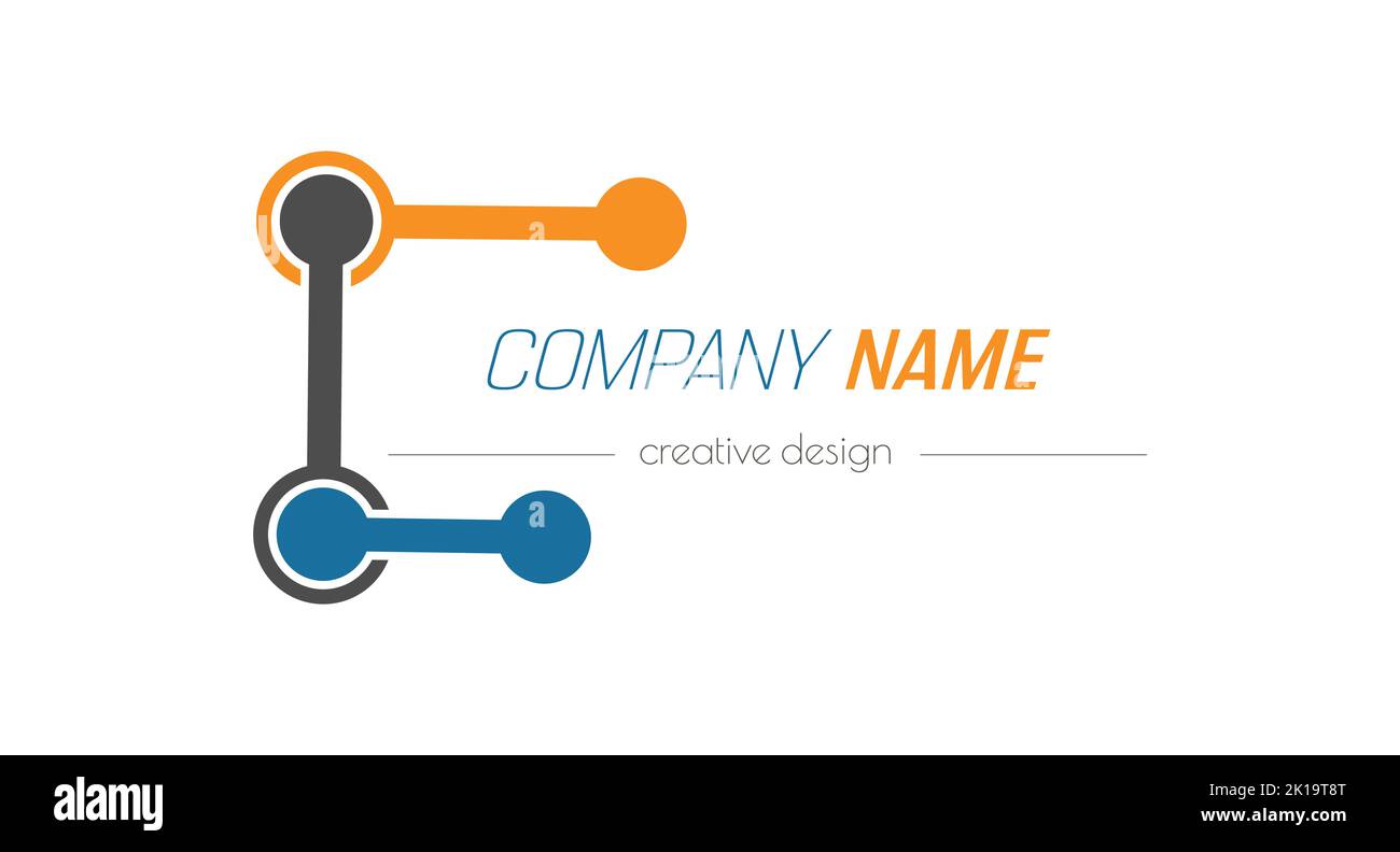 three parts of the line are connected into a torn square. Logo template ...