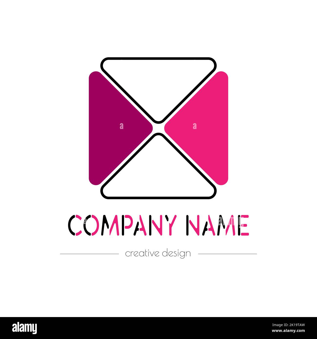 Square and triangle. Geometric template for a logo, sticker, logo or ...