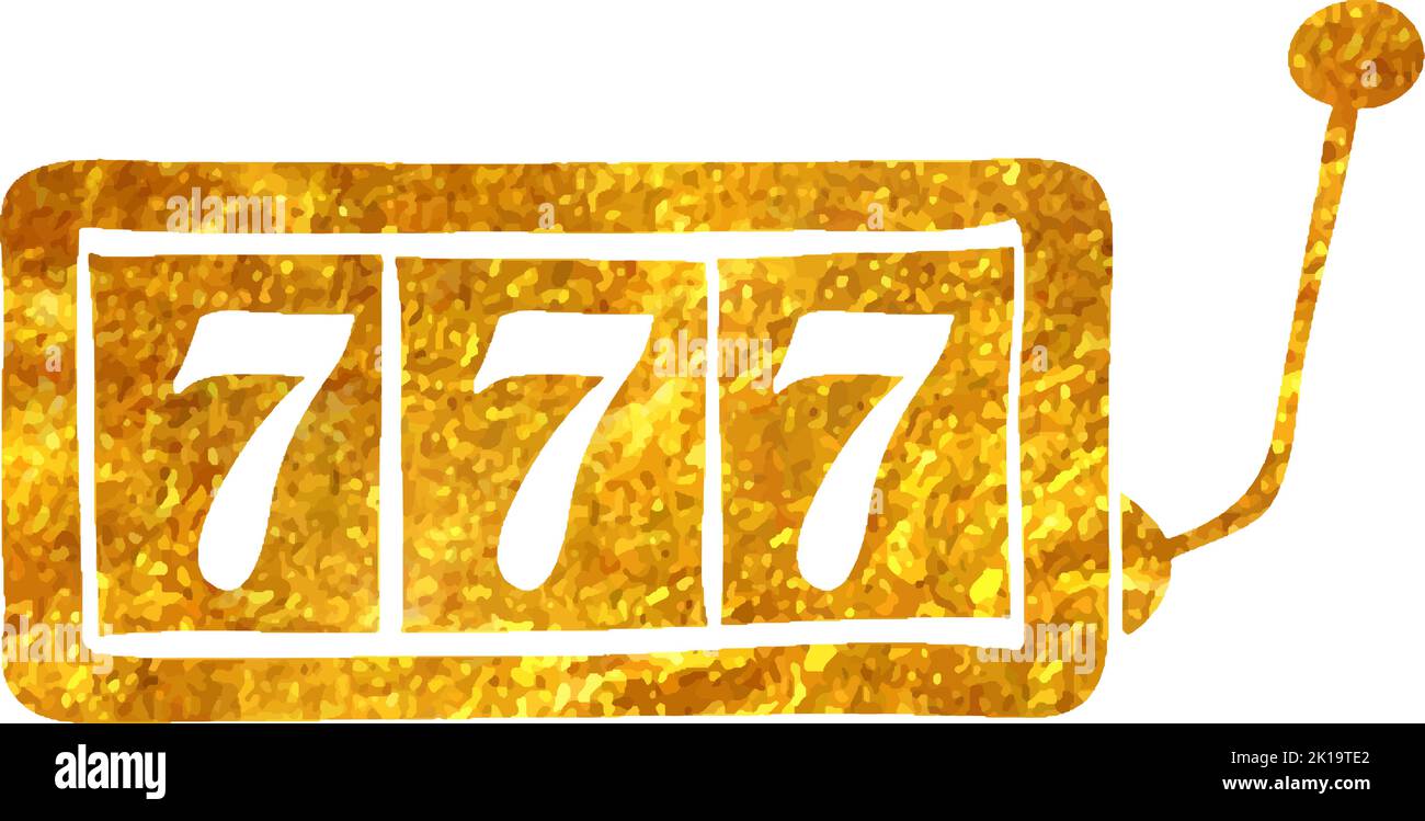 Hand drawn Jackpot icon in gold foil texture vector illustration Stock ...