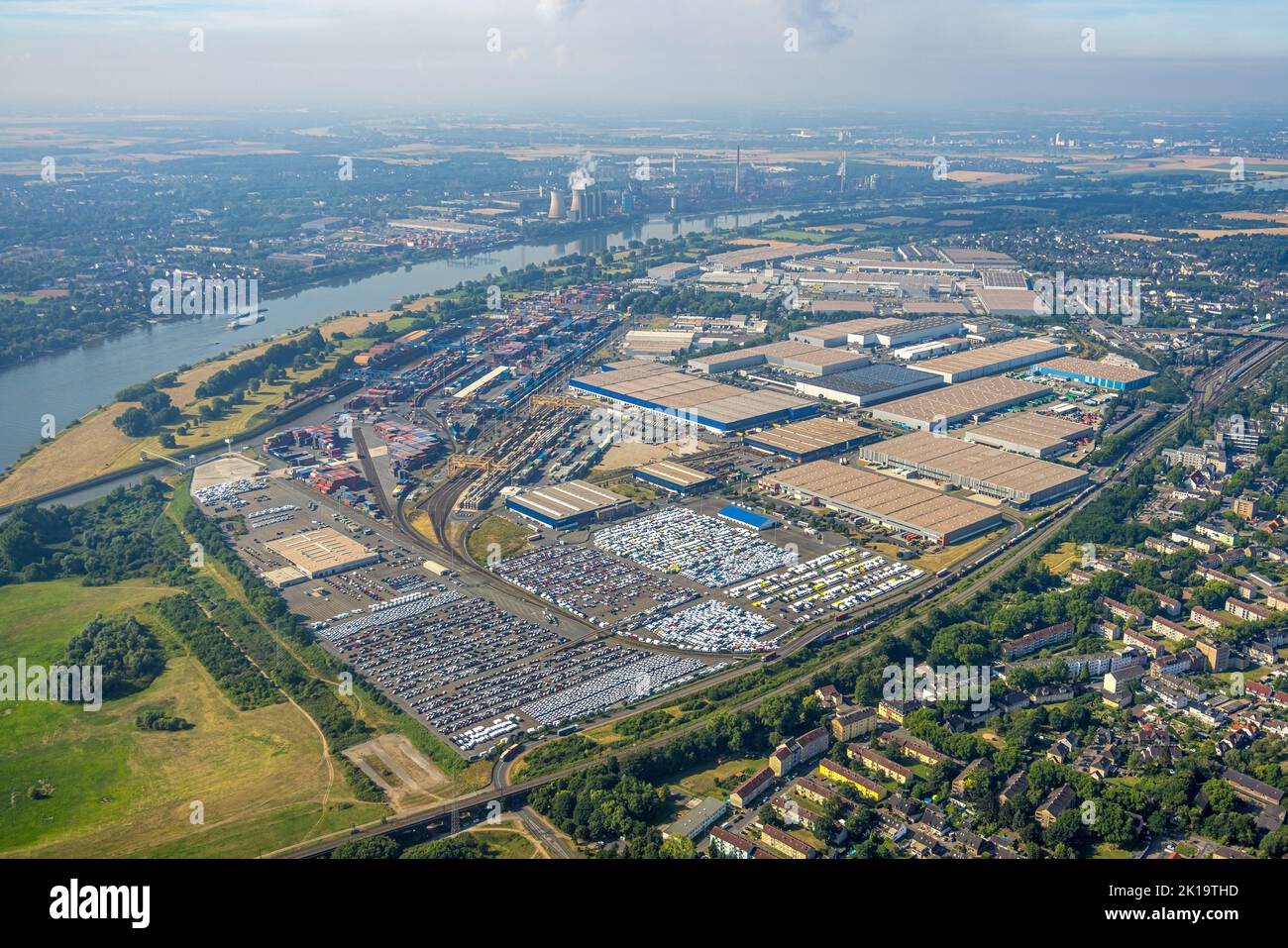 Aerial view, logport I, container port, Duisburg Port D3T Duisburg ...