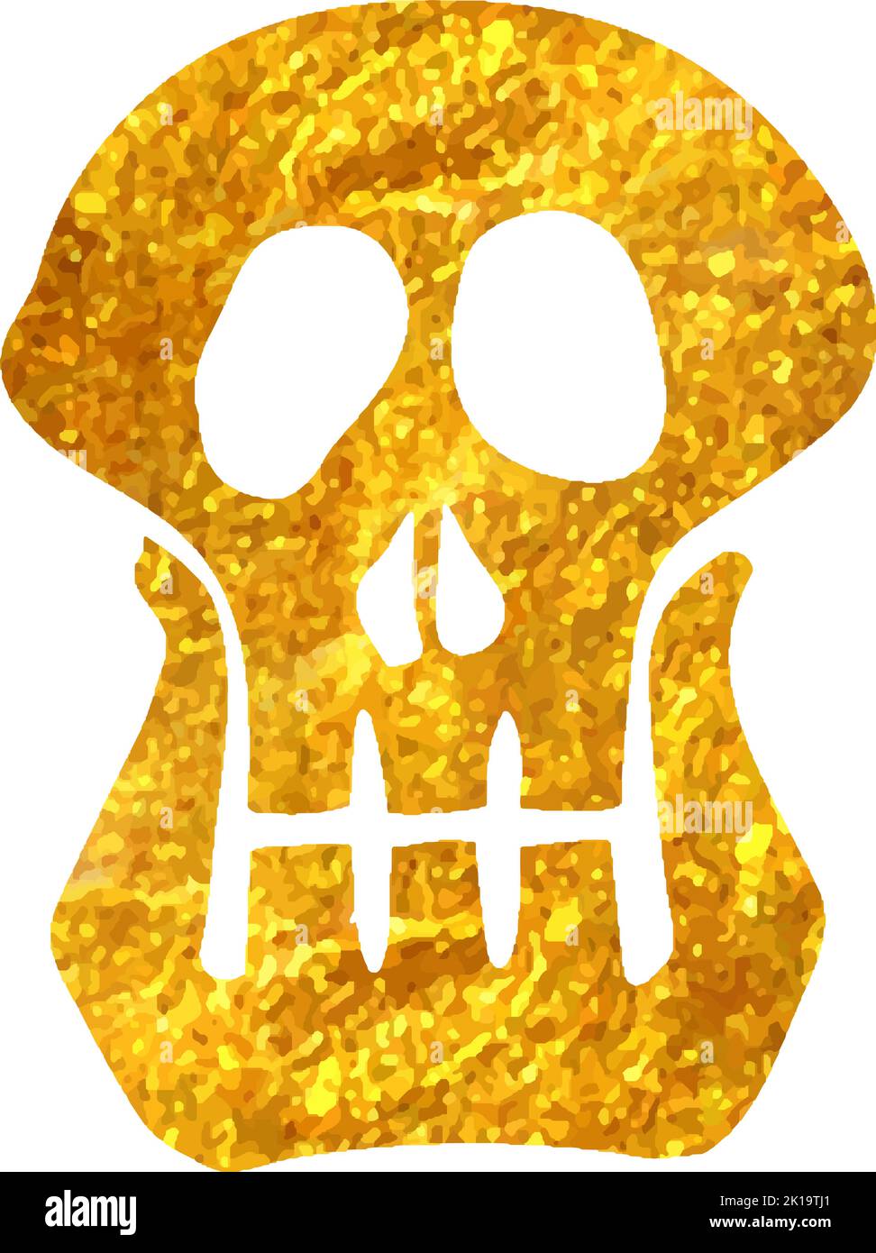 Hand drawn Skeleton icon in gold foil texture vector illustration Stock ...