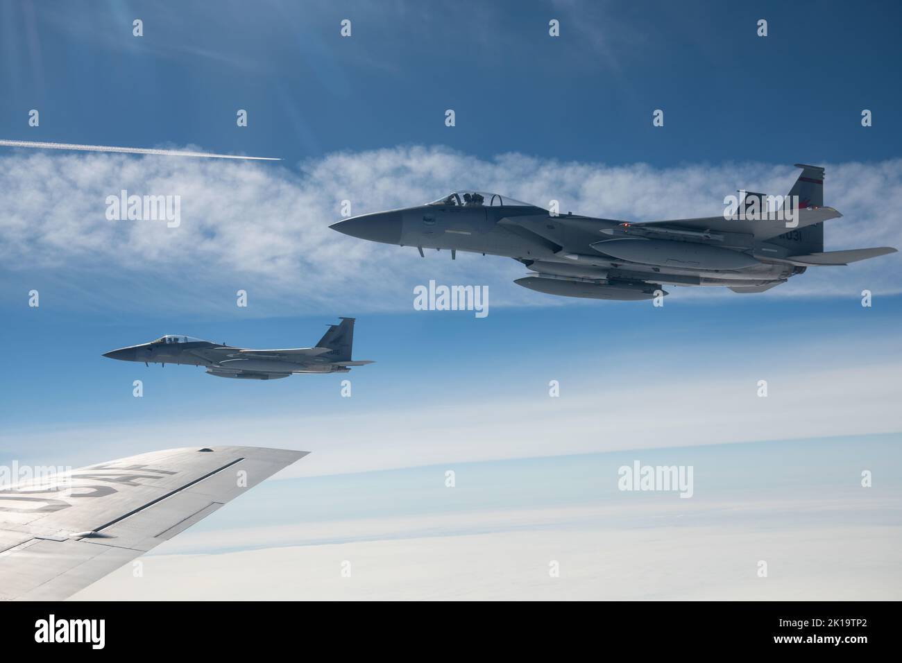 U.S. Air Force F-15C Eagles from the 142nd Fighter Wing, Portland Air ...