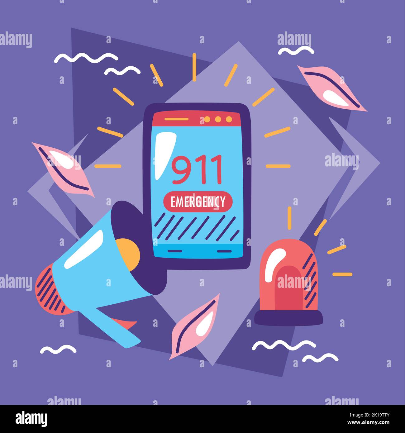 Calling 911 emergency Stock Vector Images - Alamy