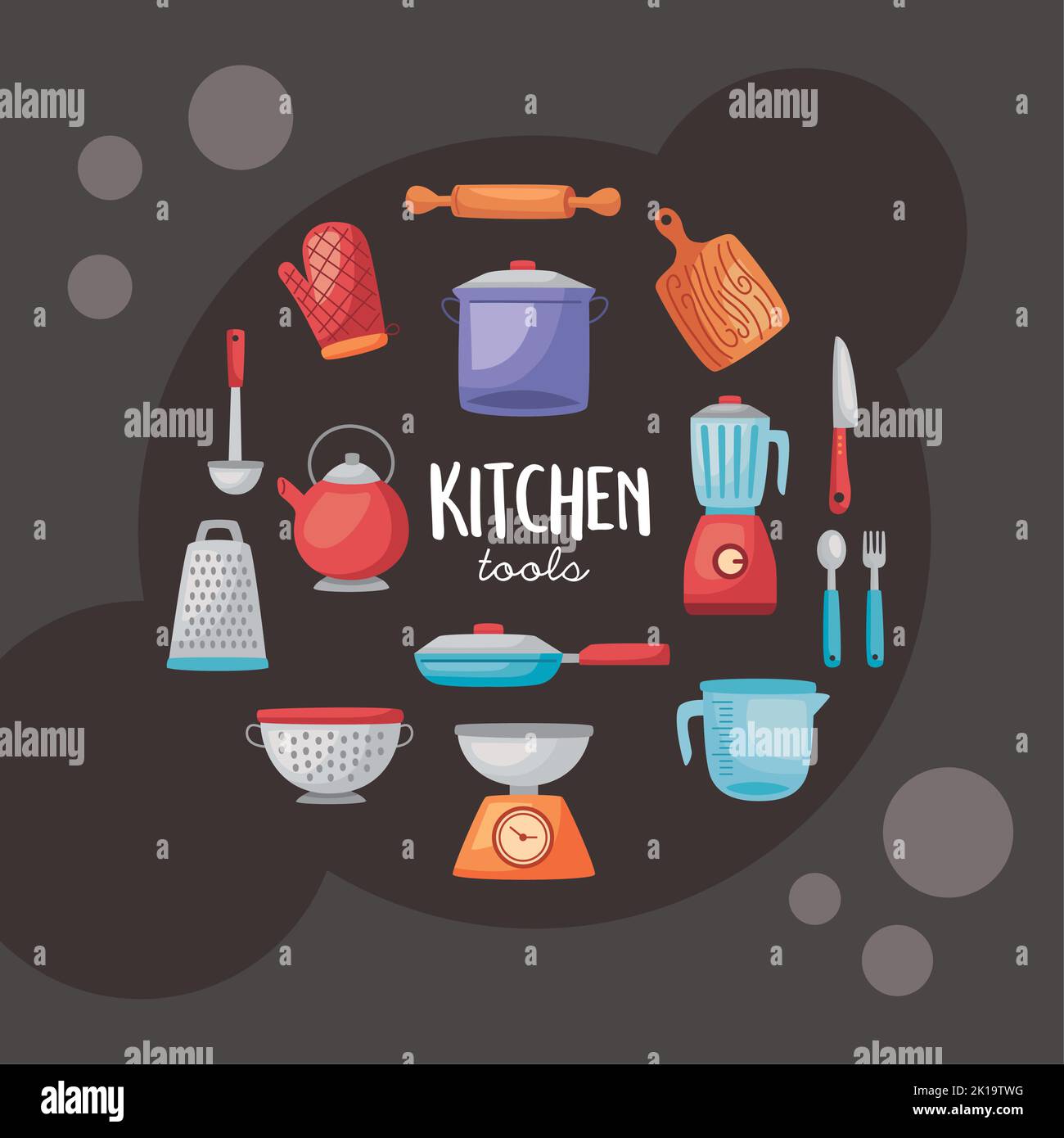 kitchen tools lettering with utensils Stock Vector Image & Art - Alamy