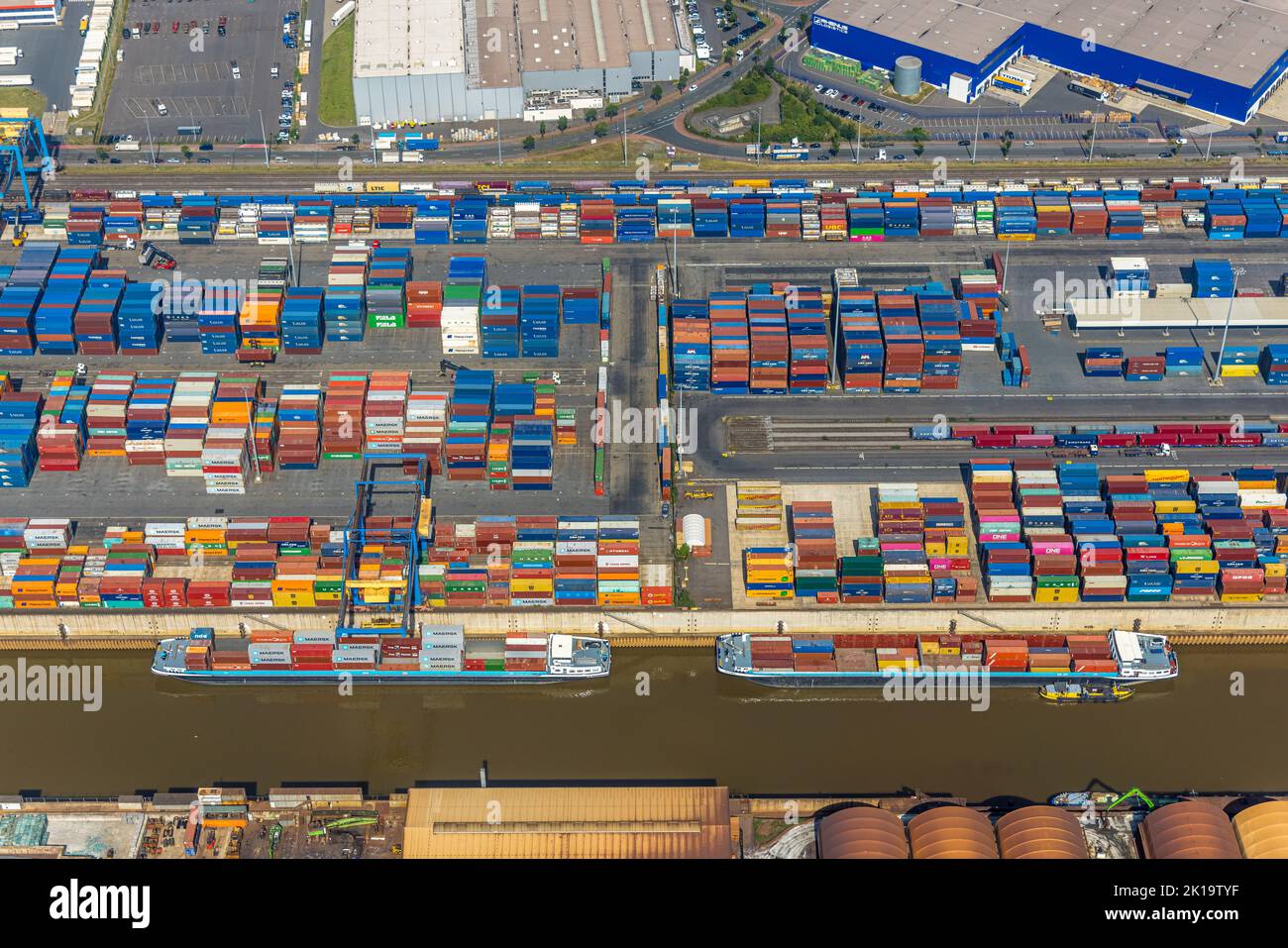 Luftbild, logport I, Containerhafen, D3T Duisburg Trimodal Terminal ...