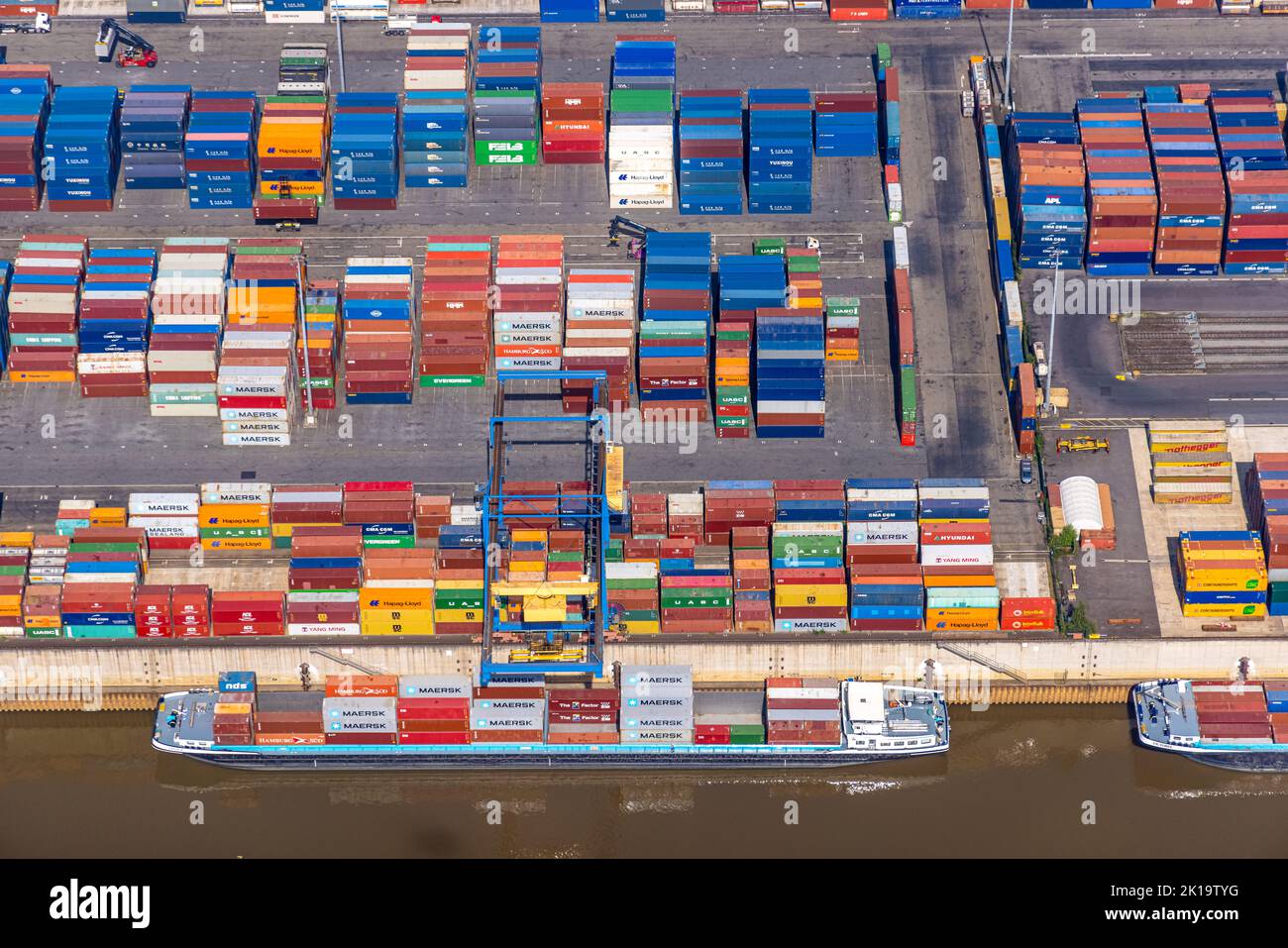 Aerial view, logport I, container port, D3T Duisburg Trimodal Terminal ...
