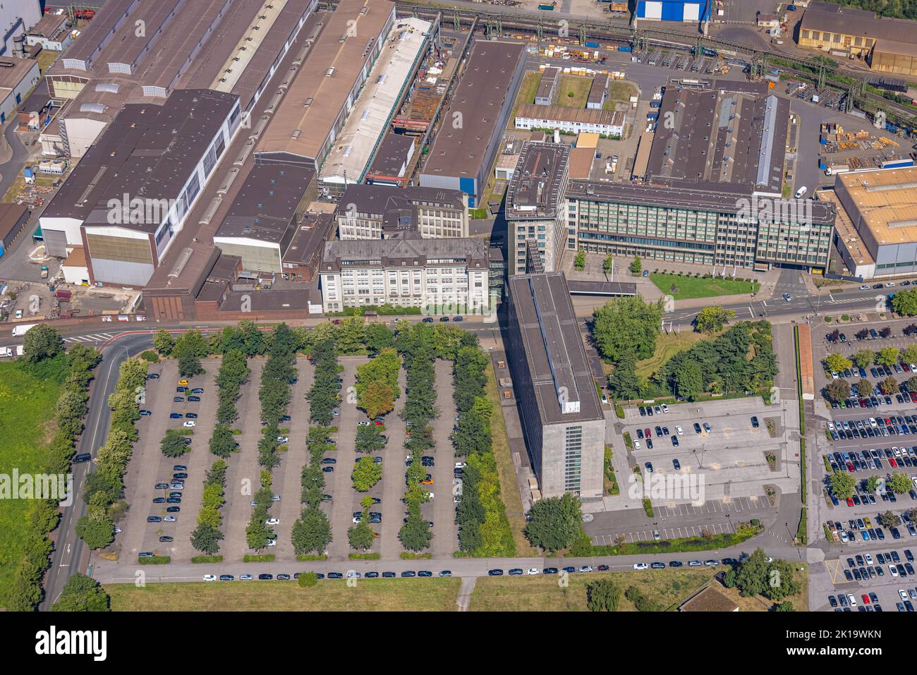 Aerial view, Siemens Energy Global plant site, Wolfgang Reuter Platz ...
