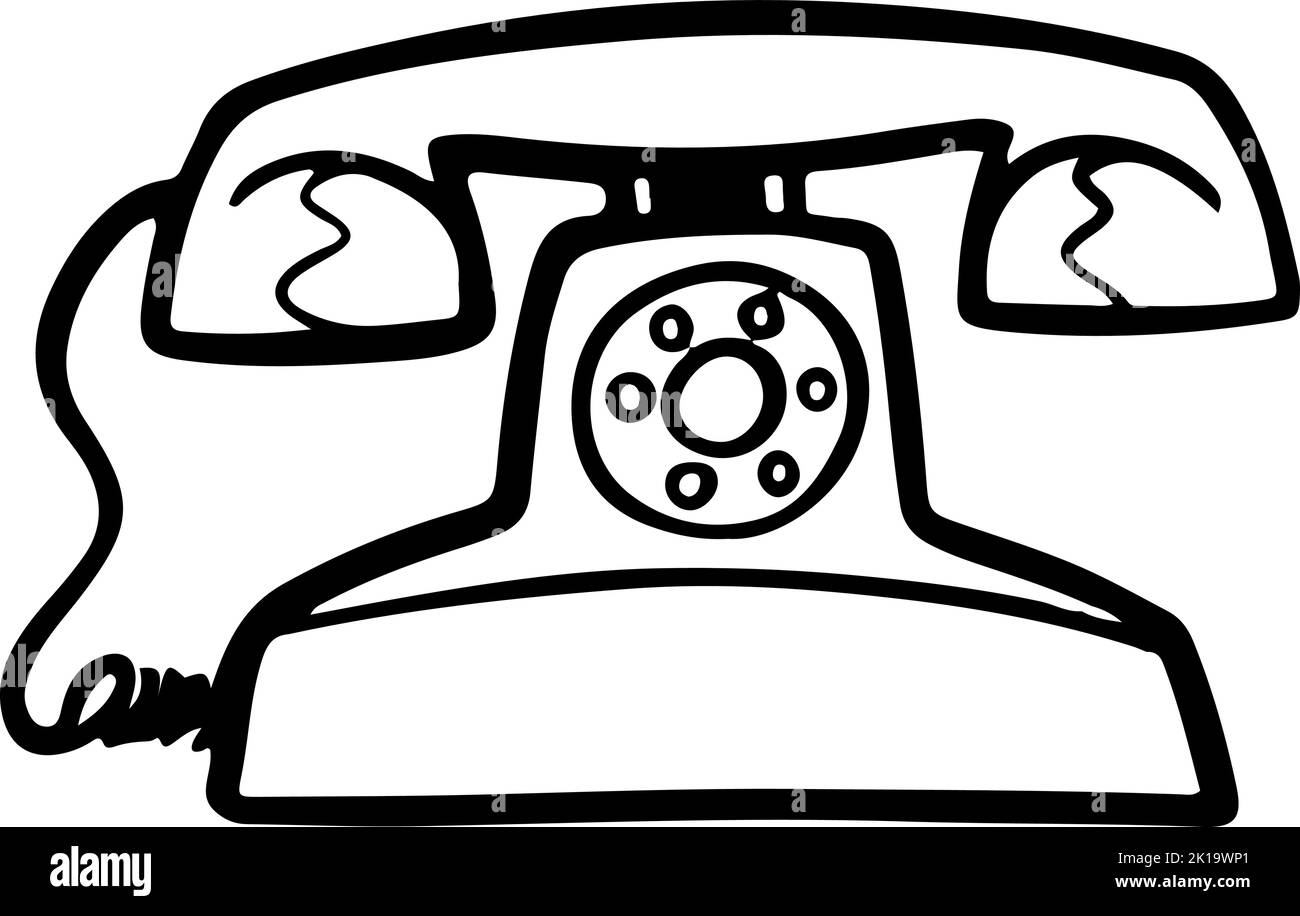 Vintage telephone hand drawn vector illustration Stock Vector Image ...