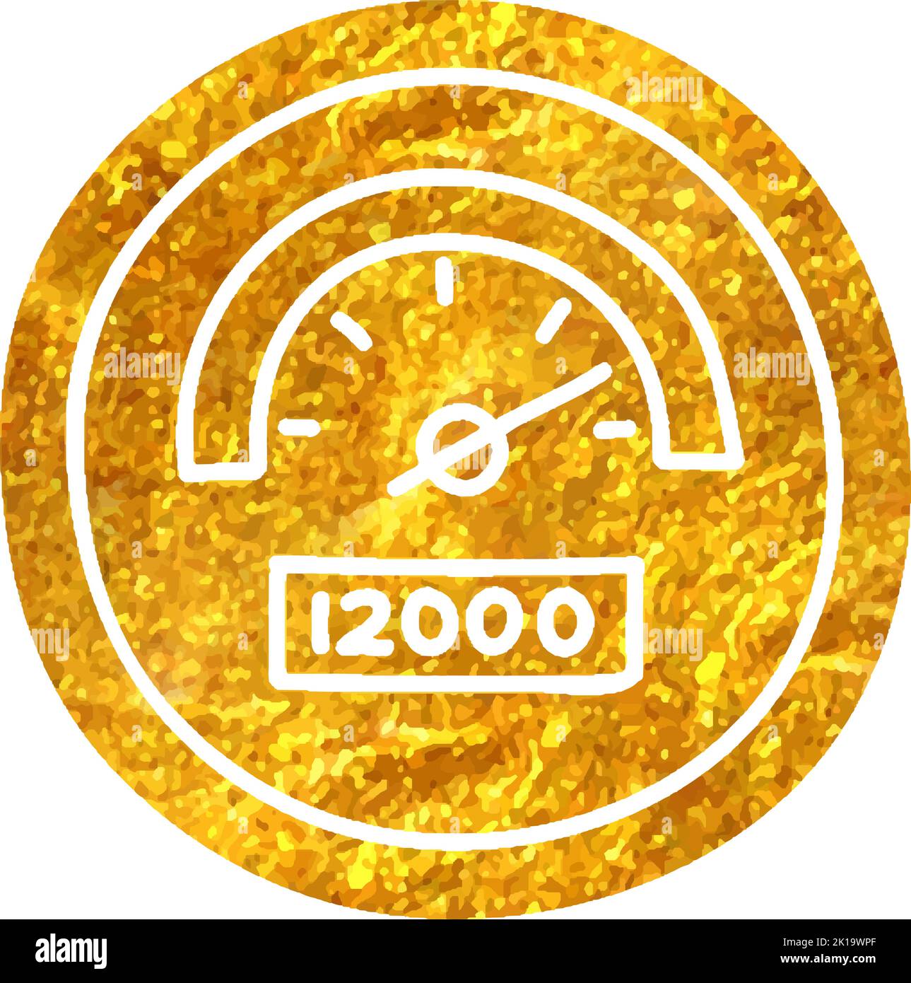 Hand drawn Dashboard icon in gold foil texture vector illustration ...