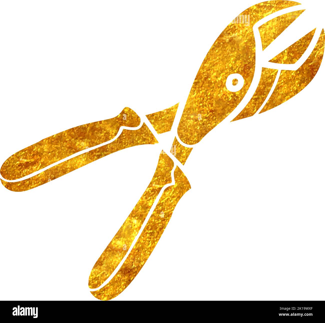 Hand drawn gold foil texture Wire cutter icon vector illustration Stock ...