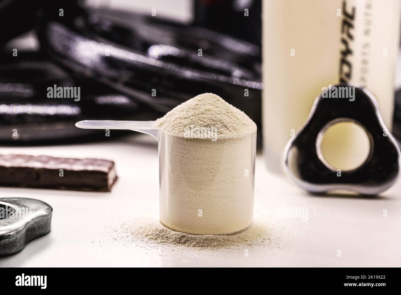 measuring spoon with creatine, whey or casein, whey supplements ...