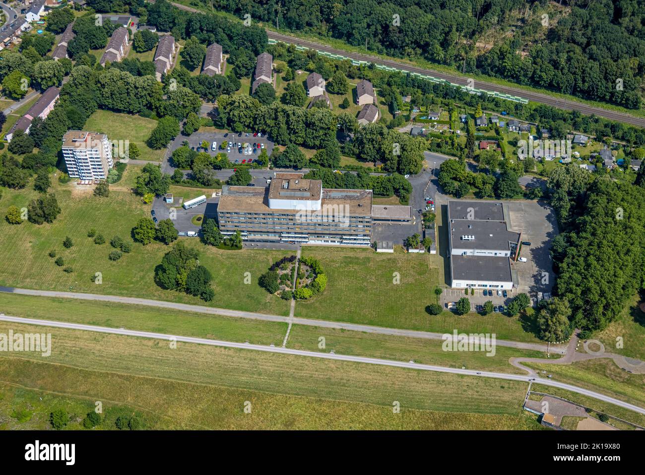 Aerial view, Helios Rhein Klinik Duisburg and St.- Joseph-Hospital Laar ...