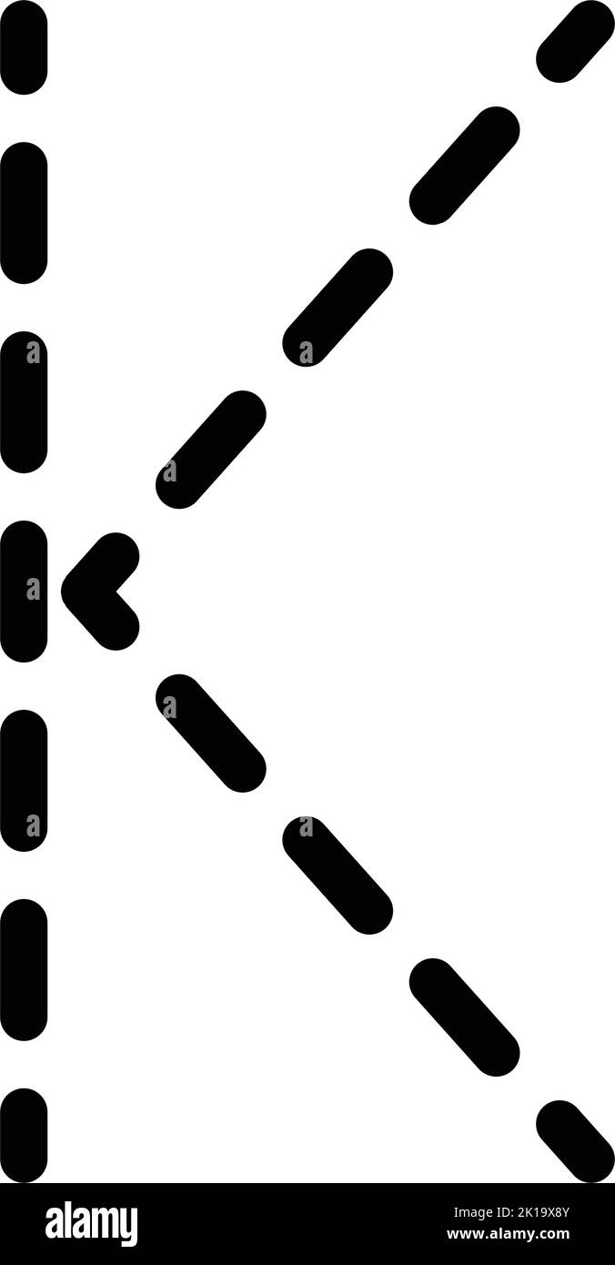 Tracing Alphabet Letter K Prewriting Dotted Line Element For