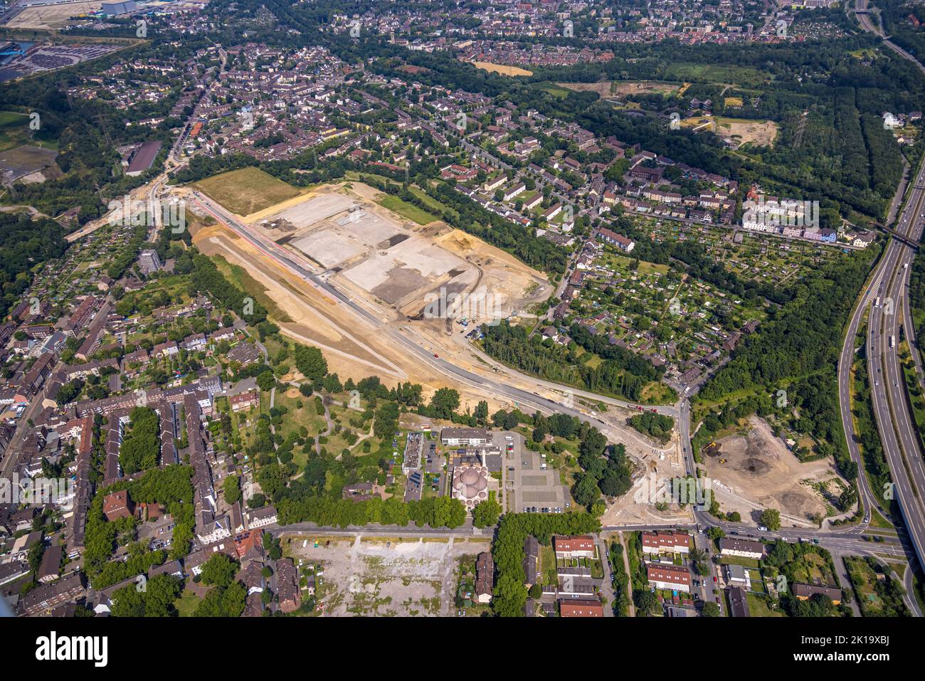 Aerial view, planned industrial area Friedrich-Park, former fallow area ...