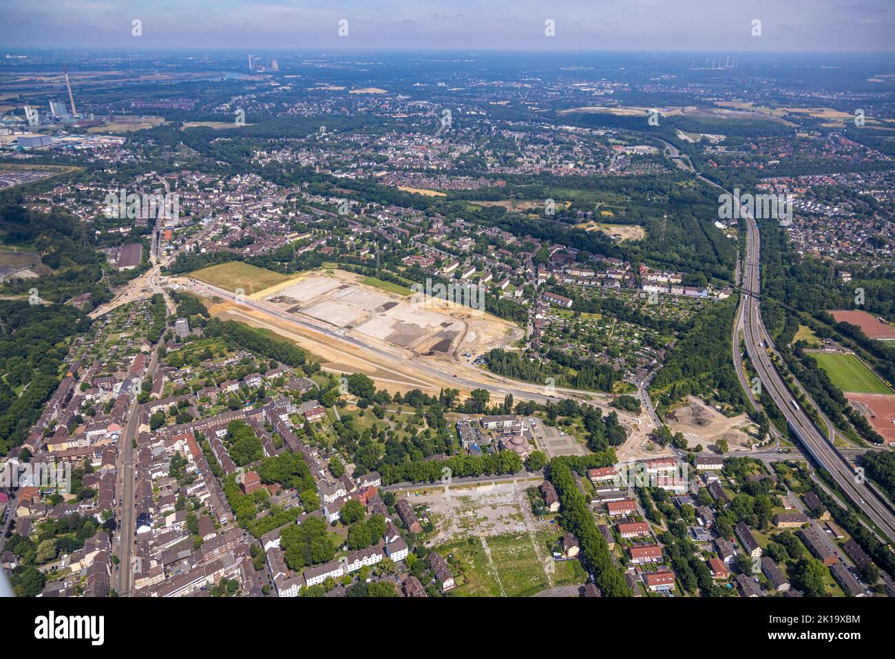 Aerial view, planned industrial area Friedrich-Park, former fallow area ...