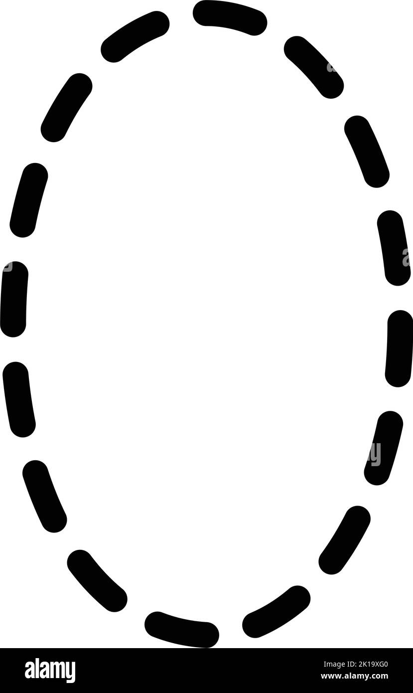 Tracing Alphabet letter O prewriting dotted line element for ...