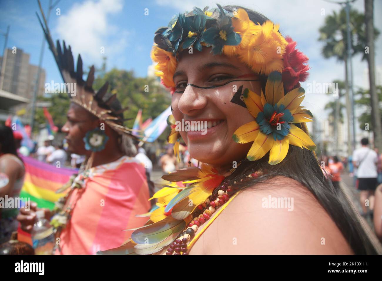 salvador, bahia, brazil - september 7, 2022: Indigenous people of the ...