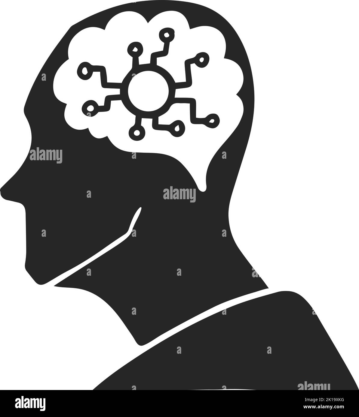 Hand Drawn Artificial Intelligence Concept Vector Illustration Stock