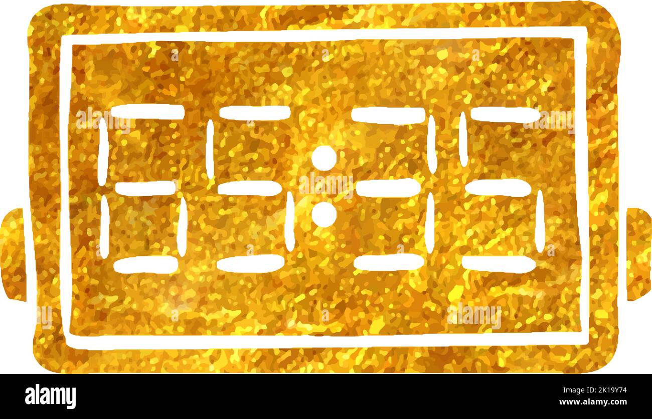 Hand drawn Score board icon in gold foil texture vector illustration ...