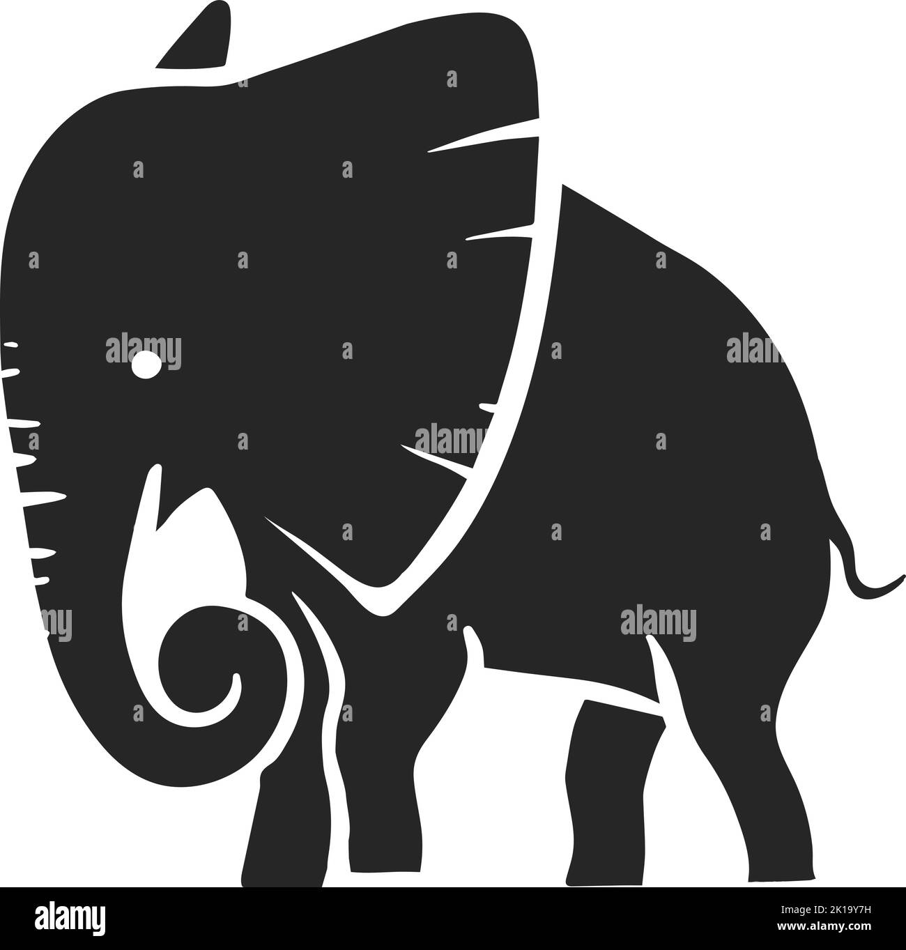 Hand drawn icon elephant. Vector illustration Stock Vector Image & Art ...