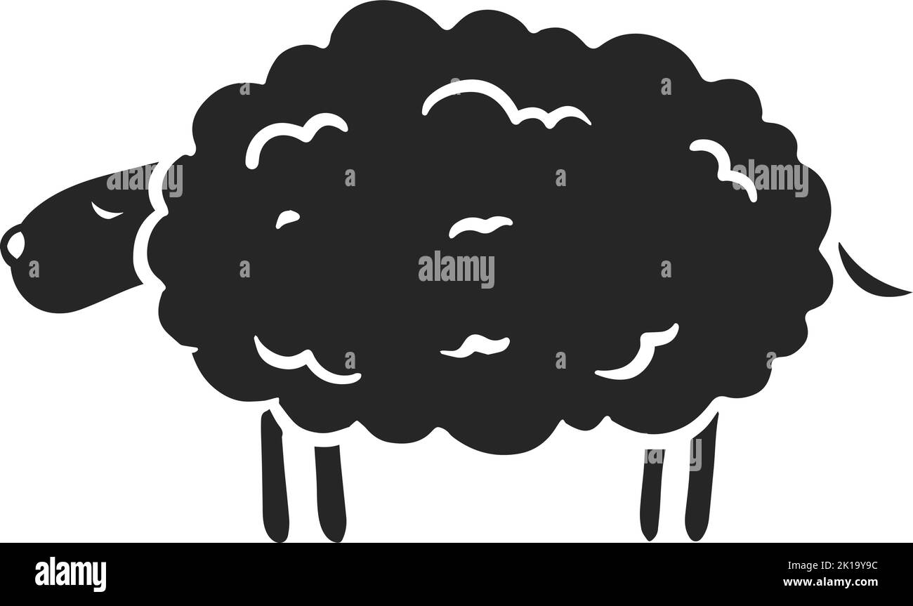 Hand drawn icon sleeping sheep. Vector illustration Stock Vector Image ...