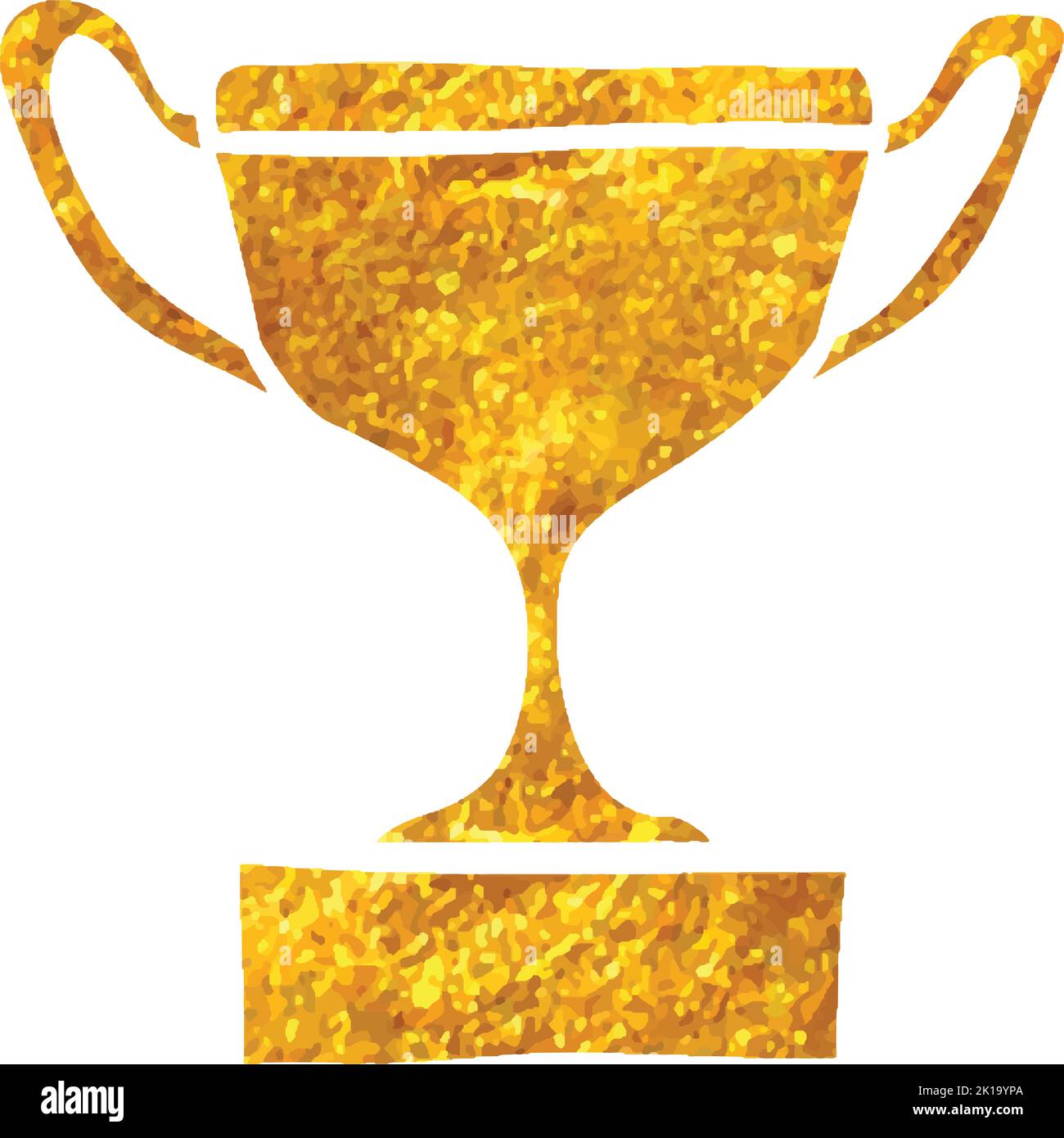 Hand drawn Trophy icon in gold foil texture vector illustration Stock ...
