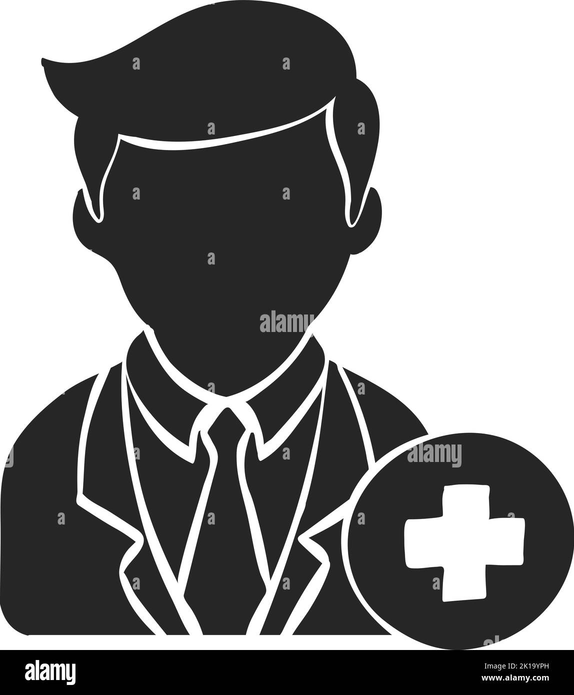 Hand drawn Businessman with plus sign vector illustration Stock Vector ...