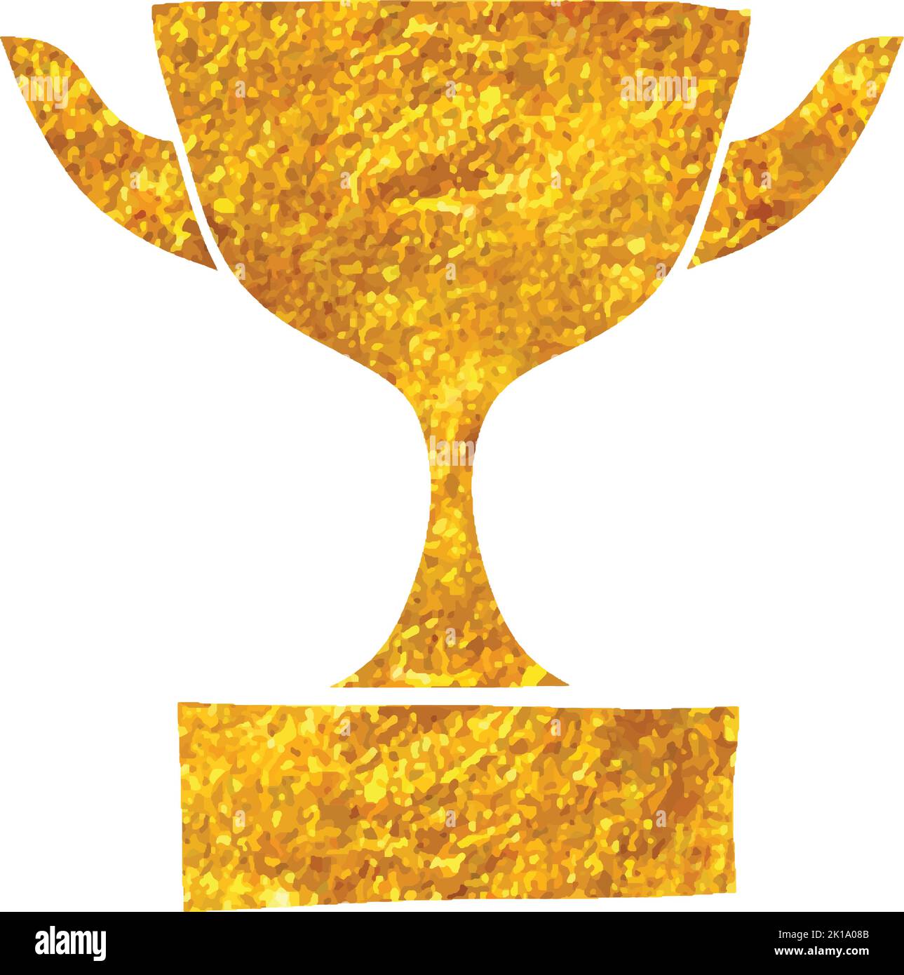 Hand drawn Trophy icon in gold foil texture vector illustration Stock ...